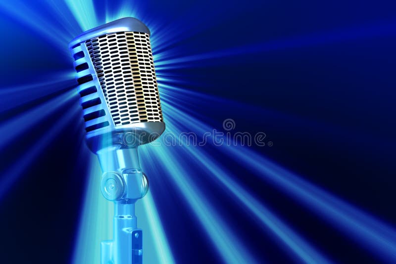 Retro style microphone stock illustration. Illustration of chrome ...