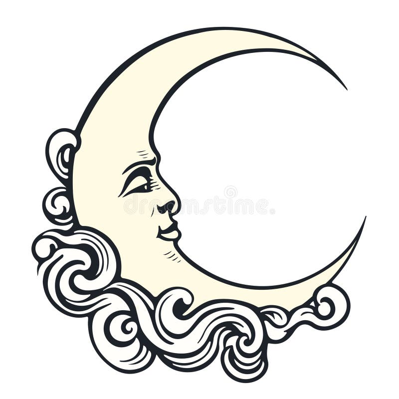 Moon Icon with Face ,vector Illustration Stock Illustration ...
