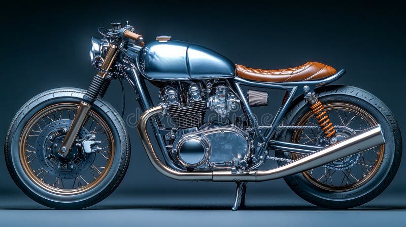 Retro Style Motorcycle Close-up Stock Photo - Image of detailed, shiny ...