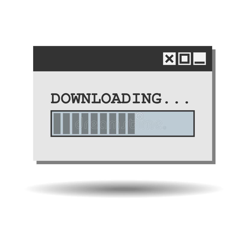 Retro Download Bar, Alert Window on Computer Monitor with Loading ...