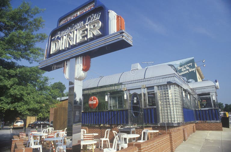 Retro-style outside diner editorial stock image. Image of dining - 23178764