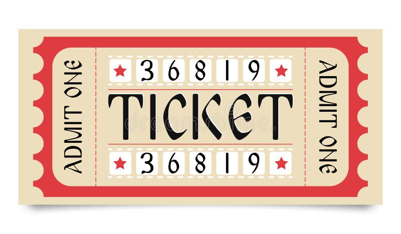 Retro Style Paper Cinema Ticket Stock Illustration - Illustration of ...