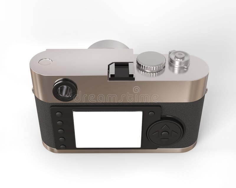 Retro Style Photo Camera - Back View Stock Photo - Image of lens ...
