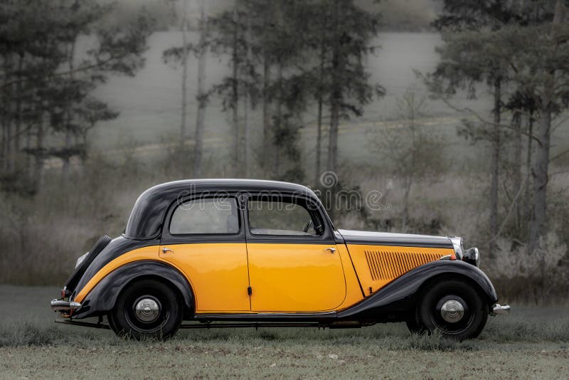 Retro Style Photo of a Classic Oldtimer Vintage Car of the 1930s ...