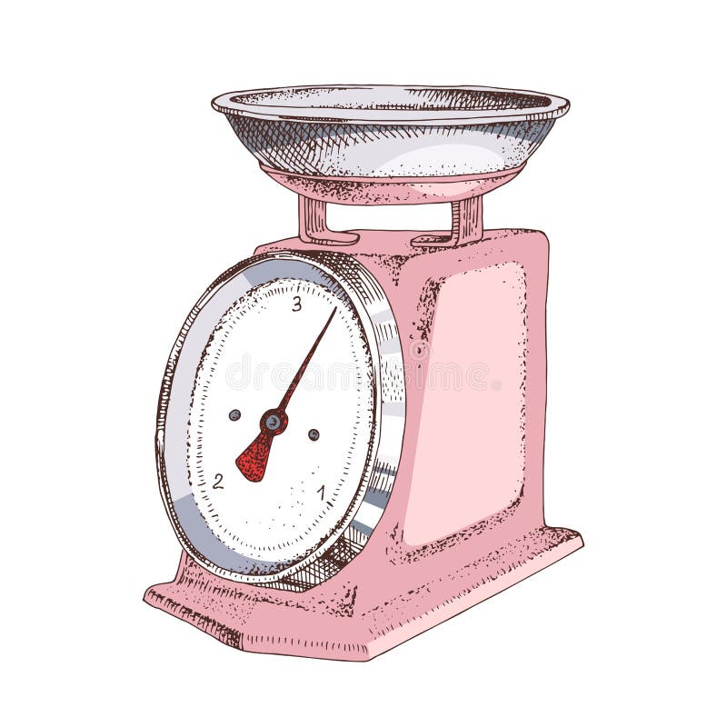 Kitchen Scales Lift Heavy Blank Box Stock Illustration - Illustration ...