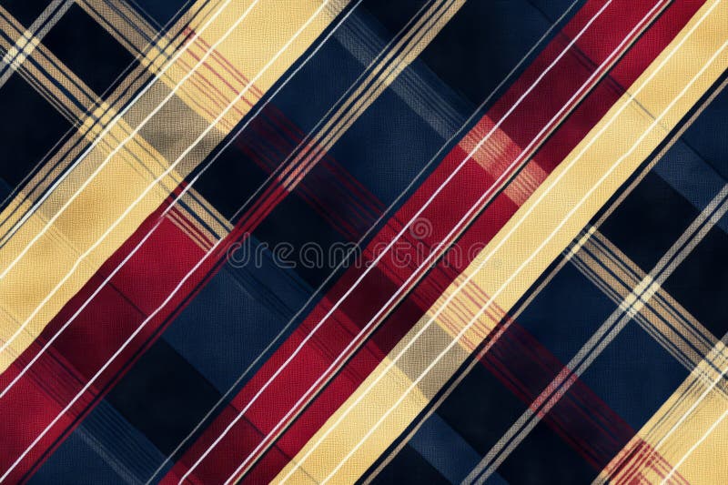 A Retro Style Plaid Pattern Featuring Bold Diagonal Lines in Deep Red ...