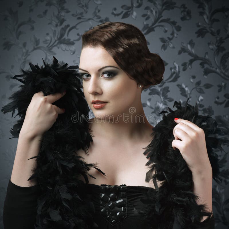 Retro style portrait stock photo. Image of glamour, beauty - 19879196