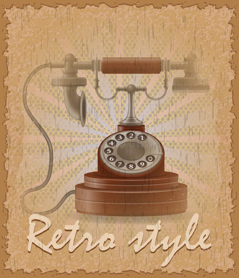 Retro Style Poster Old Phone Vector Illustration Stock Vector ...