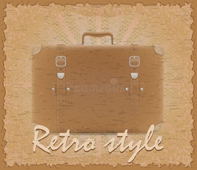 Retro Style Poster Old Suitcase Vector Illustration Stock Vector ...