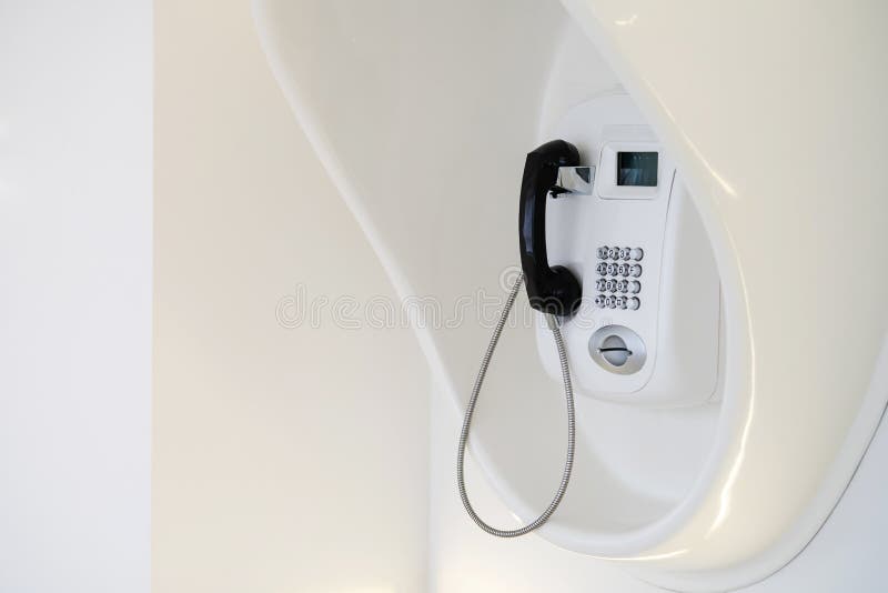 Retro Style Public Telephone. Modern Communication Technology for ...