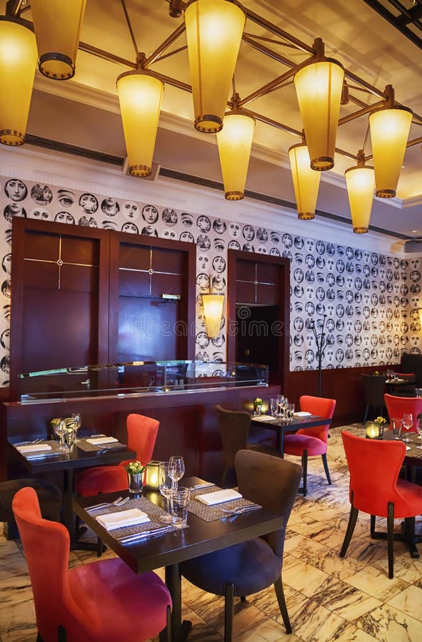 Retro Style Restaurant Interior Stock Photo - Image of classic, empty ...