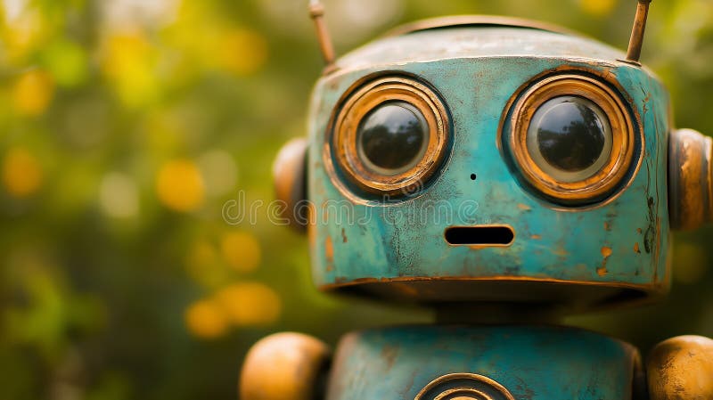 Retro-style Robot Features Large, Round Eyes and a Surprised Expression ...