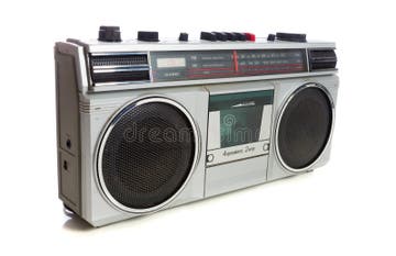 Retro Style Silver Boom Box Stock Image - Image of party, recorder ...
