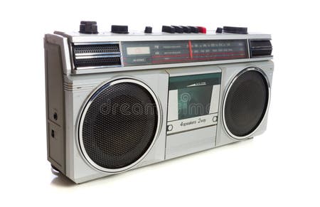 Retro Style Silver Boom Box Stock Image - Image of party, recorder ...