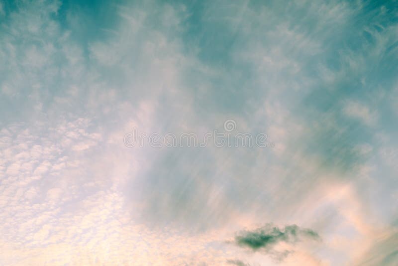 Retro Style Sky Background. Clouds and Sky with Vintage Colour Tones ...