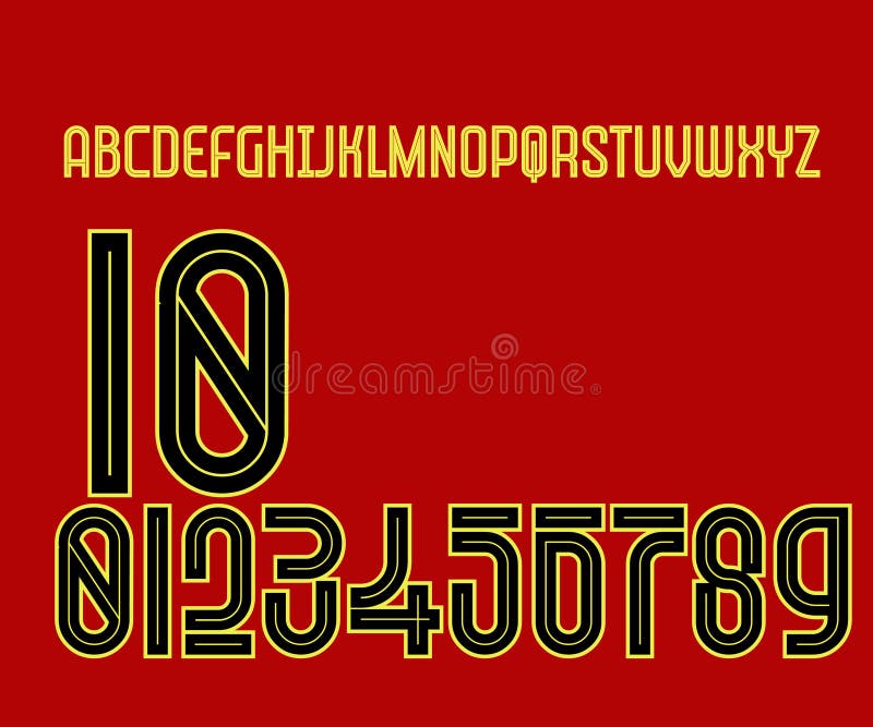 Retro Style Sports Numbers – Customizable Vector Stock Illustration ...