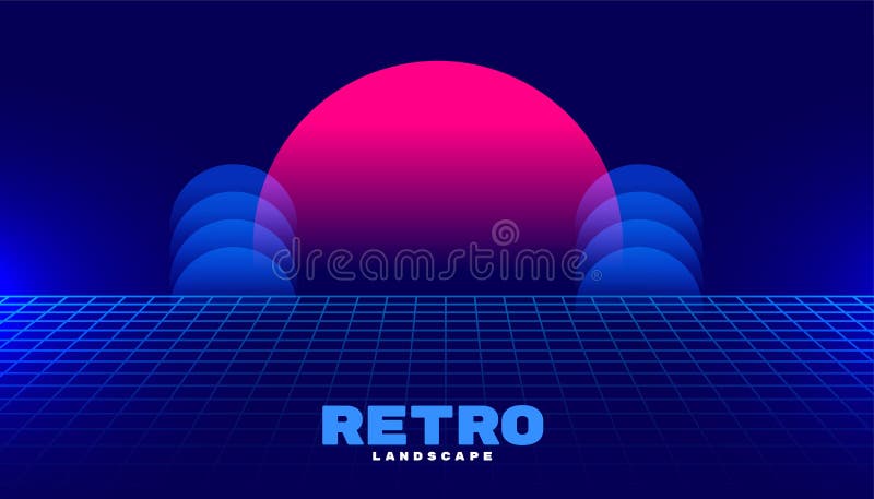 Retro Style Synth Wave for Futurism Inspired Background Stock Vector ...