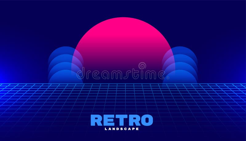 Retro Style Synth Wave for Futurism Inspired Background Stock Vector ...