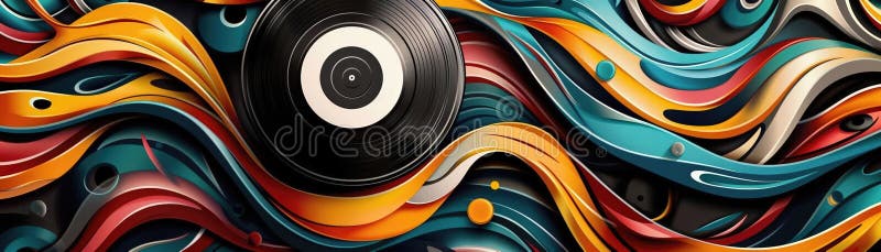 Retrostyle Vector Music Album Cover Design Stock Illustration ...