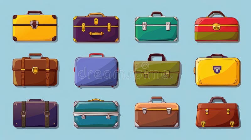Retrostyle Vector Travel Luggage Sticker Set Stock Illustration ...