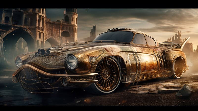 Retro Style Vintage Car, AI Generated Stock Illustration - Illustration ...