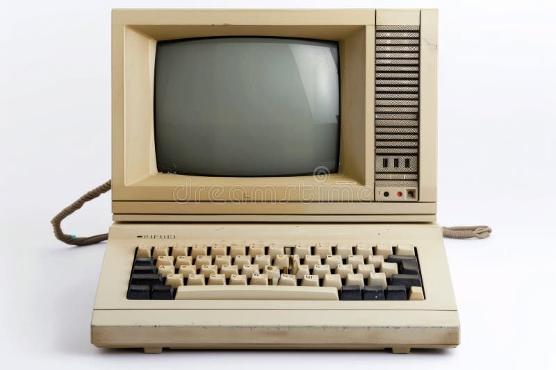 Retro Style Vintage Computer on White. AI Generated Stock Illustration ...