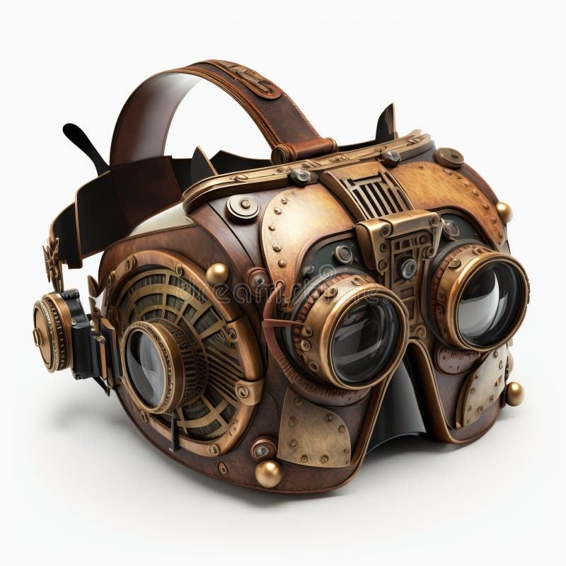 A Retro Futuristic VR Headset on a White Background. Created Using ...