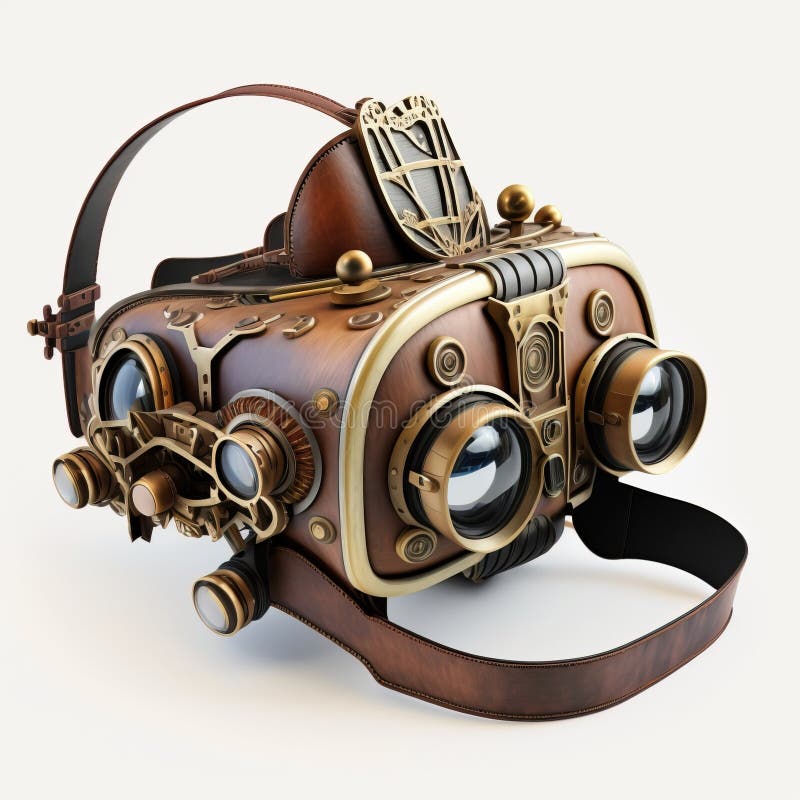 A Retro Futuristic VR Headset on a White Background. Created Using ...