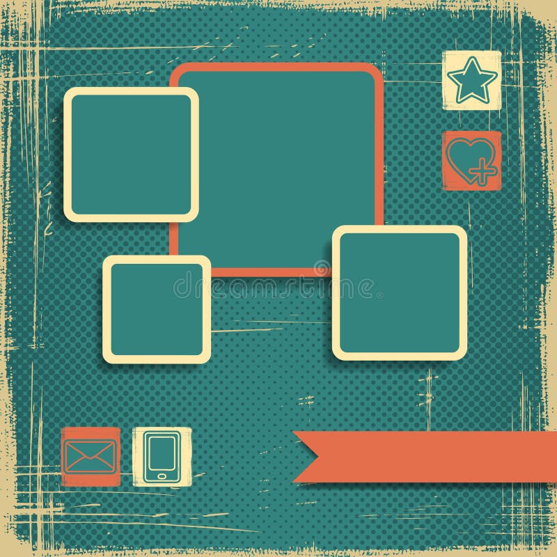 Retro Style Website Template. Vector Design Frame Stock Vector ...