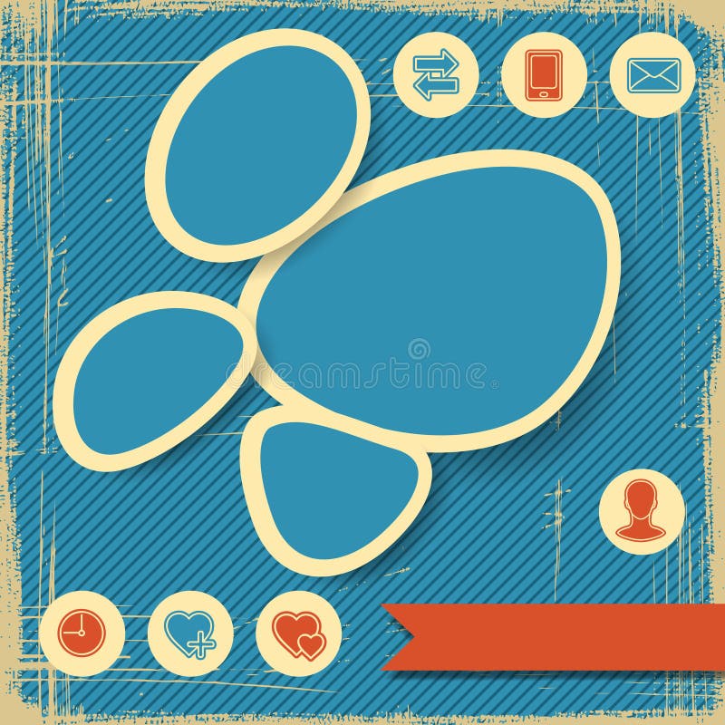 Retro Style Website Template. Vector Design Frame Stock Vector ...