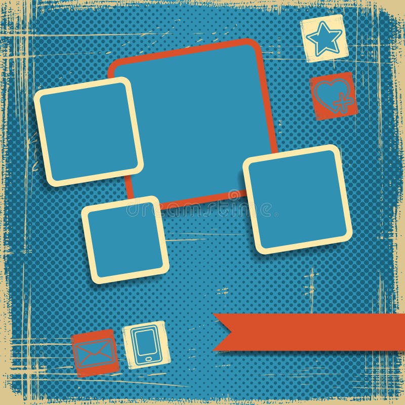 Retro Style Website Template. Vector Design Frame Stock Vector ...