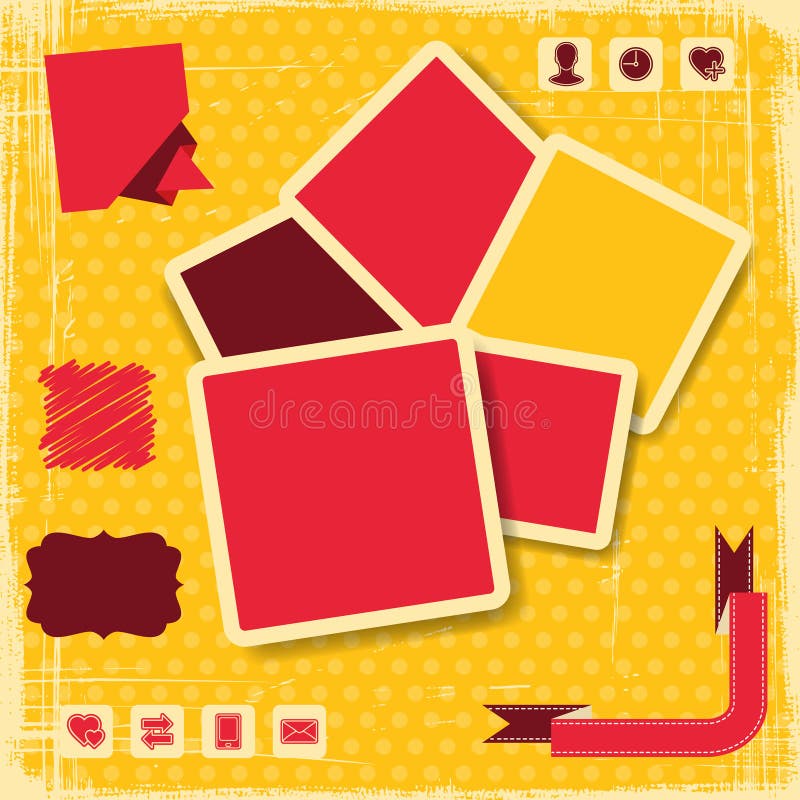 Retro Style Website Template. Vector Design Frame Stock Vector ...