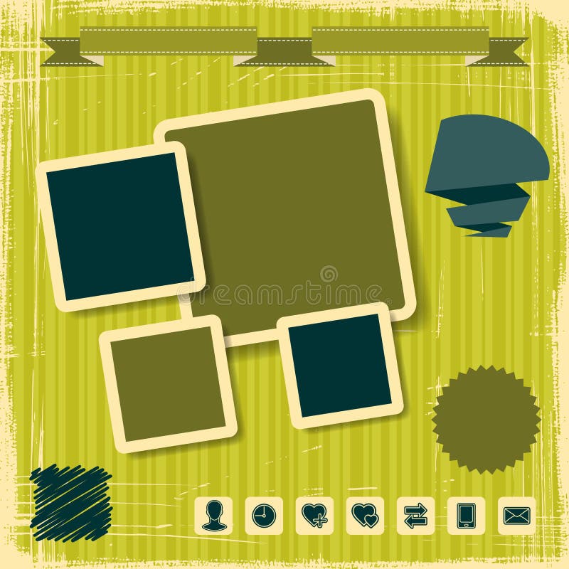 Retro Style Website Template. Vector Design Frame Stock Vector ...