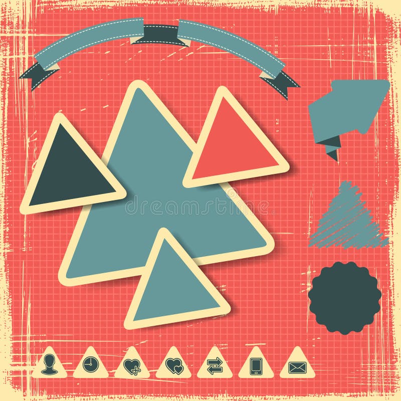 Retro Style Website Template. Vector Design Frame Stock Vector ...