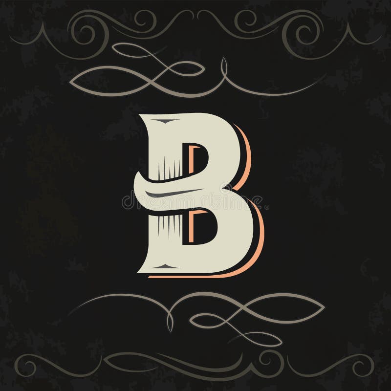 Retro Style. Western Letter Design. Letter B Stock Vector ...
