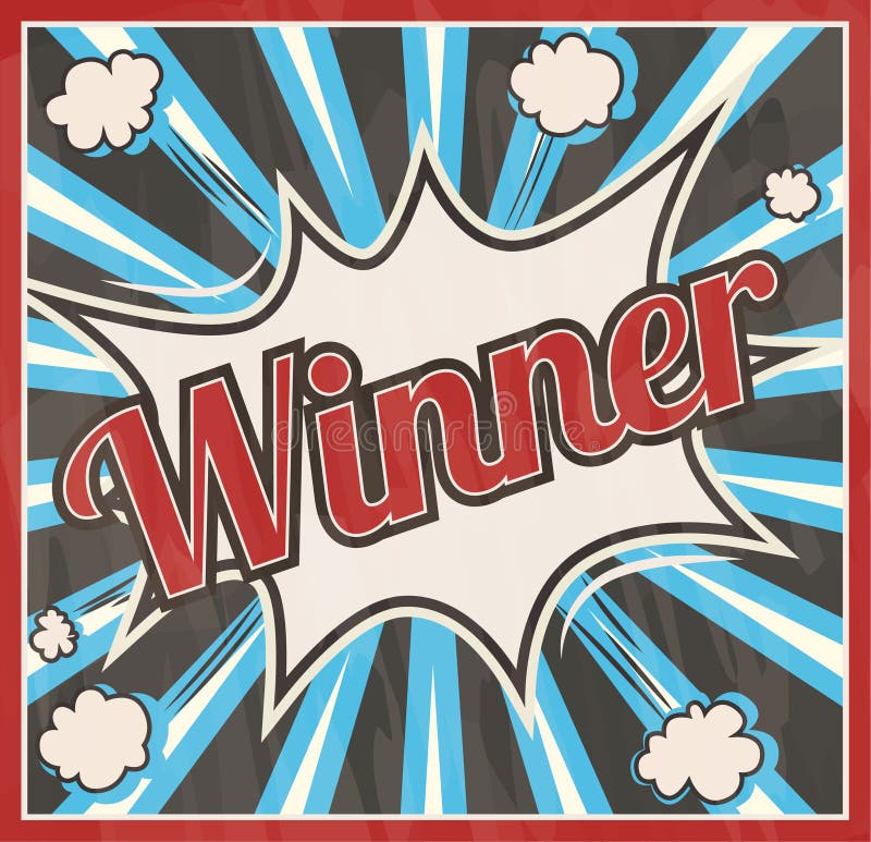 Retro Style Winner Signboard Background. Boom Comic Book Explosion ...