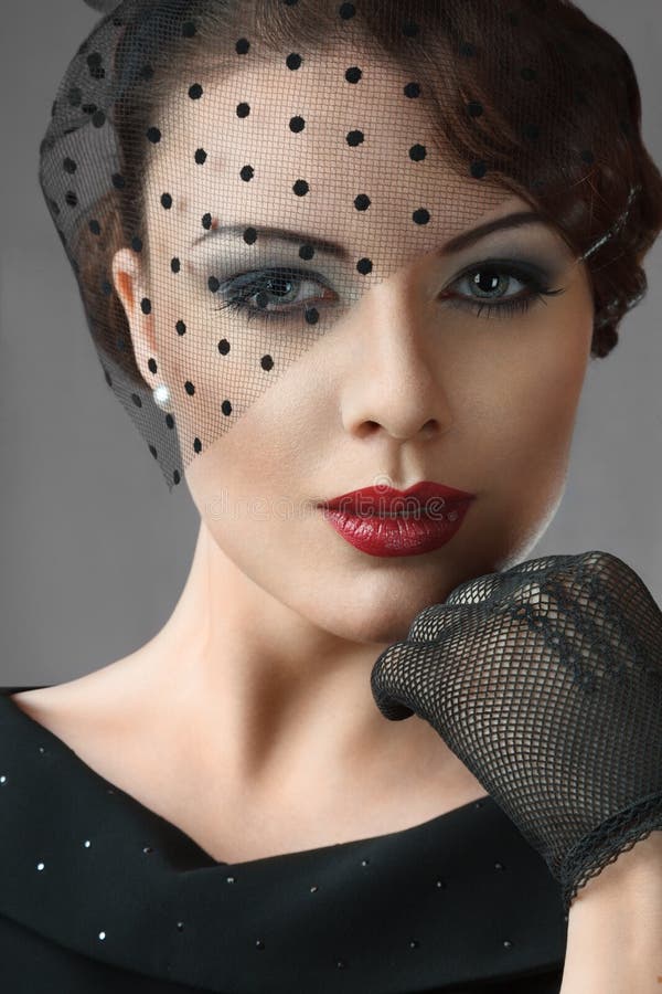 Retro style woman portrait stock image. Image of desire - 27646695