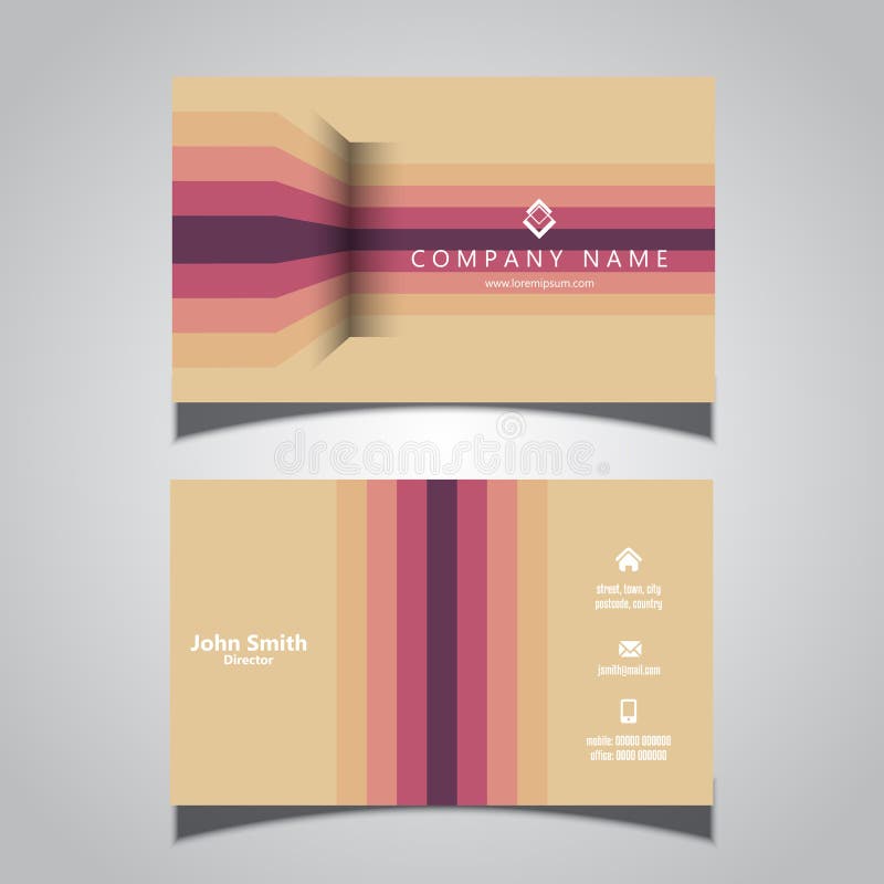 Retro Styled Business Card Design Stock Vector - Illustration of ...