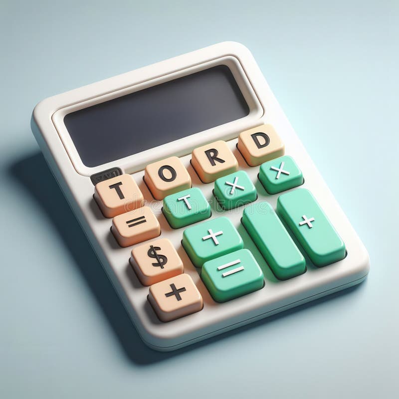 A Retro-styled Calculator with Pastel-colored Keys Displays Stock Photo ...