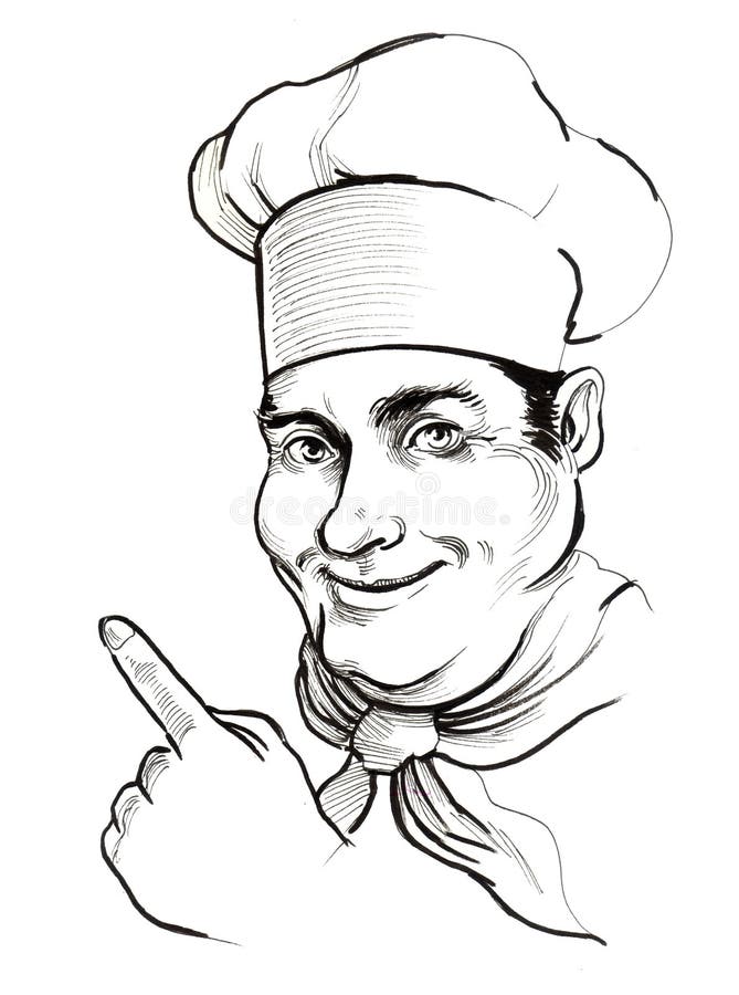 Chef character stock illustration. Illustration of drawing - 99725306