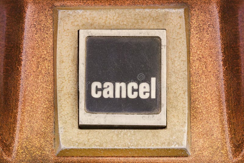 Retro Styled Image of a Cancel Button on a Vintage Arcade Game Machine ...