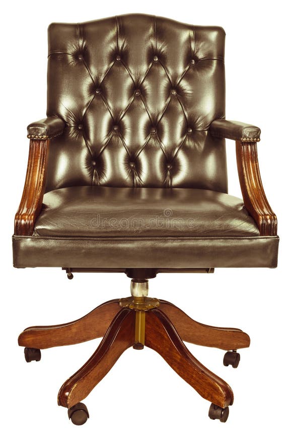 Retro Styled Image of a Classic Office Chair Isolated on White Stock ...