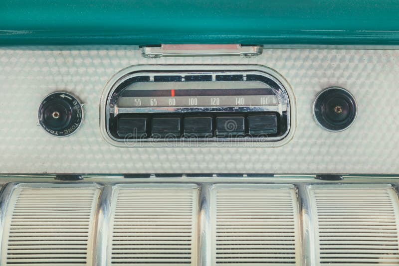 Retro Styled Image of an Old Car Radio Stock Photo - Image of auto ...