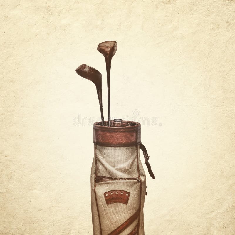 Retro Styled Image of an Old Golf Bag with Clubs Stock Photo - Image of ...