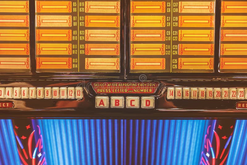 Retro Styled Image of an Old Jukebox Stock Photo - Image of number ...