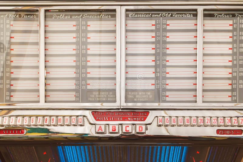 Old Jukebox with Empty Music Labe Stock Image - Image of historical ...