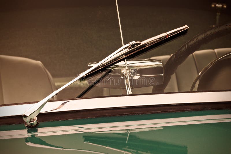 Retro Styled Image of the Screen Wiper of a Classic Car Stock Image ...