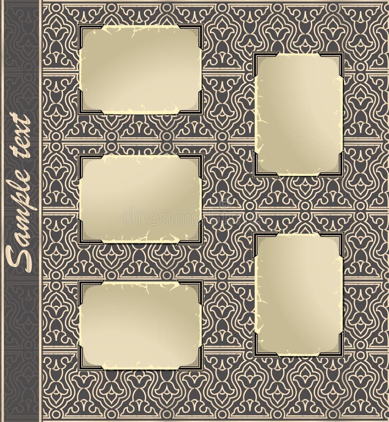 Retro-styled Photo Album with Blank Frame Stock Vector - Illustration ...