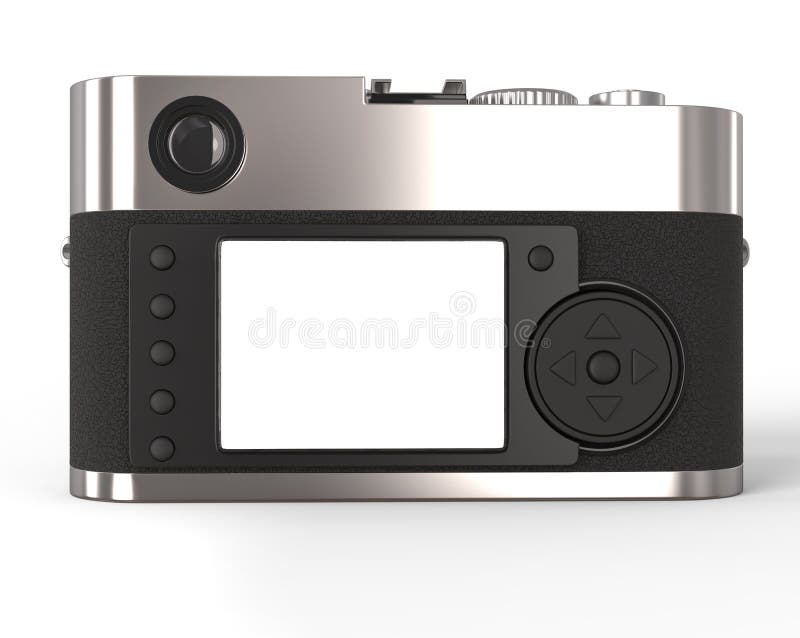 Retro Styled Photo Camera - Back View Stock Illustration - Illustration ...
