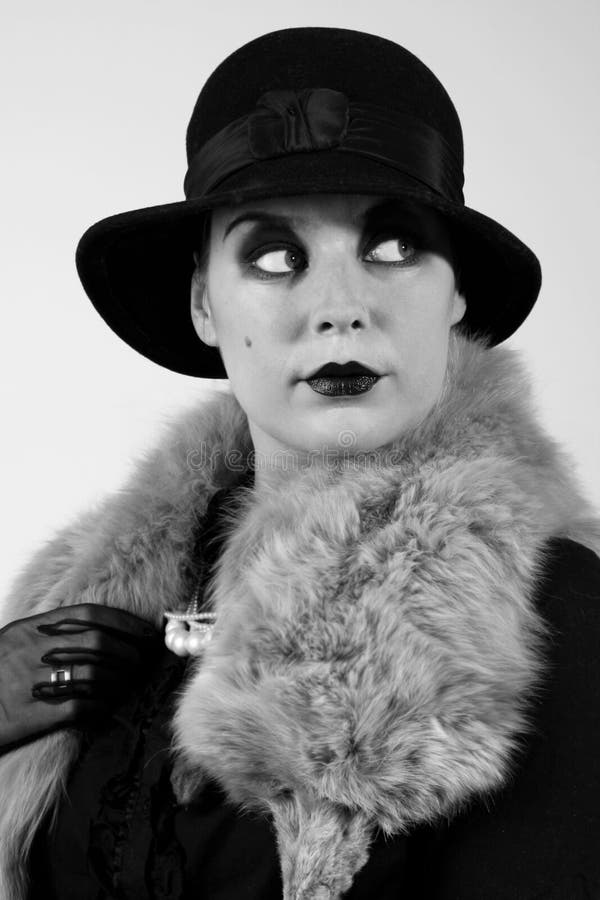 Retro Styled Portrait of a Young Woman Stock Image - Image of shot ...